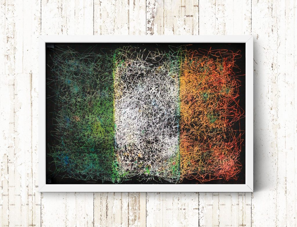 Flag of Ireland. Hand painted wall art – ArtForLoft