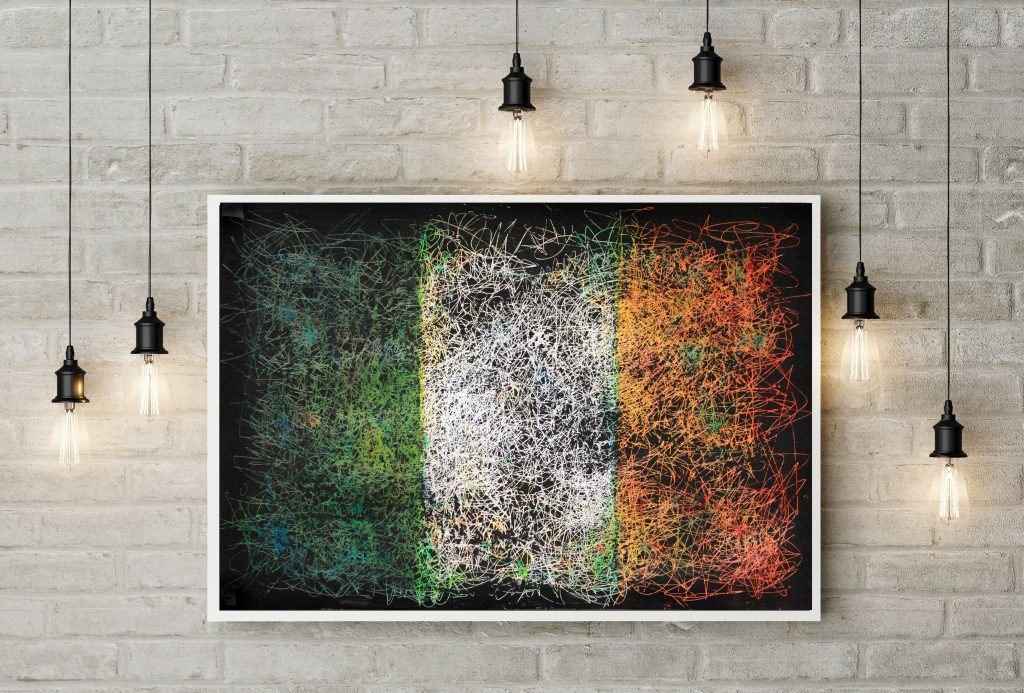 Flag of Ireland. Hand painted wall art – ArtForLoft