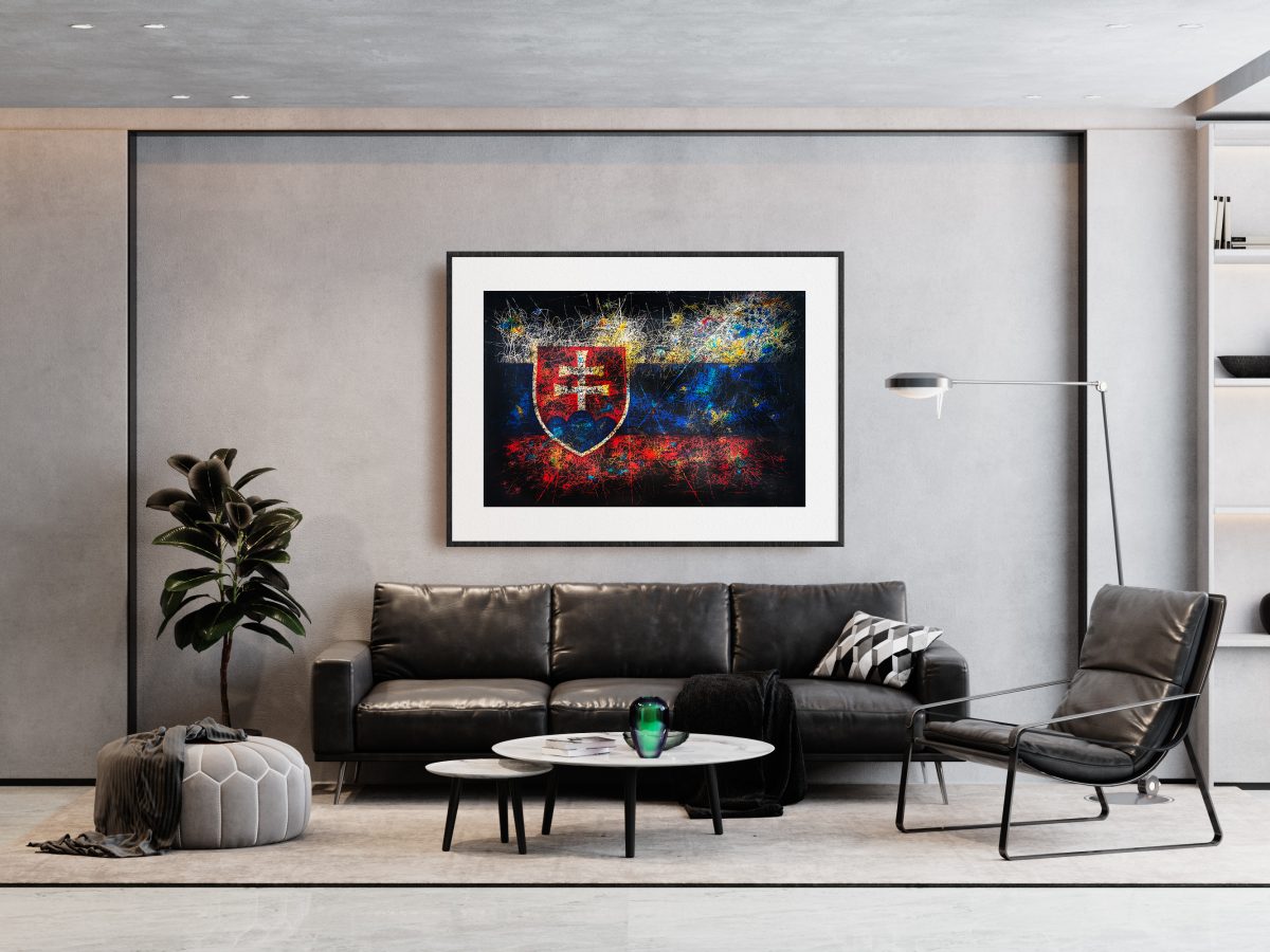 Art For Loft – Vintage Hand painted wall art with flags. Custom orders.